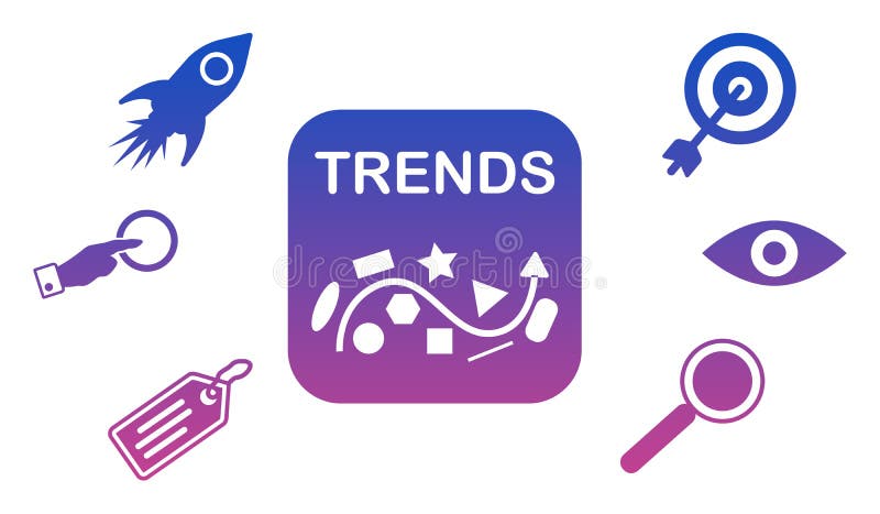 Concept of trends stock illustration. Illustration of strategy - 244051205