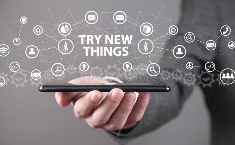 Concept of Try New Things. Business Stock Illustration - Illustration of motivate, teamwork ...