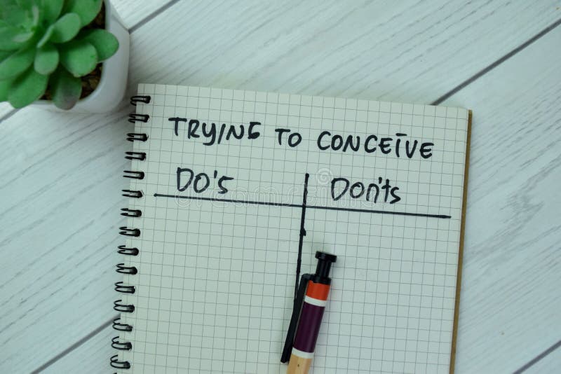 Concept of Trying To Conceive with Do`s and Don`ts Write on a Book ...