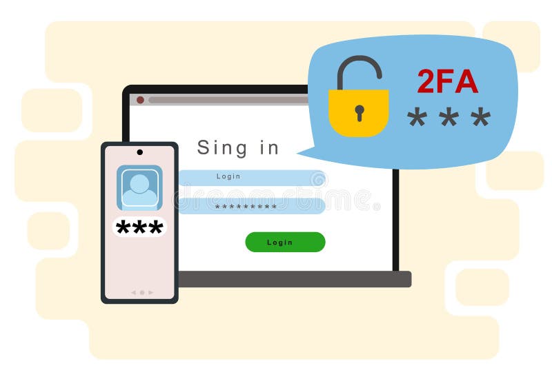 The Concept of Two-factor Authentication Security. Notification of ...