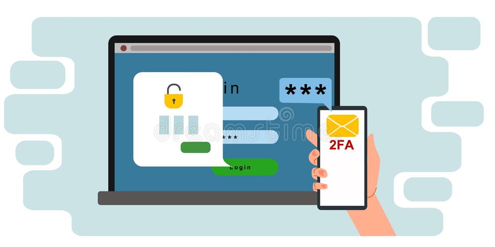 The Concept of Two-factor Authentication Security. Notification of ...
