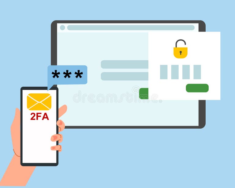 The Concept of Two-factor Authentication Security. Notification of ...