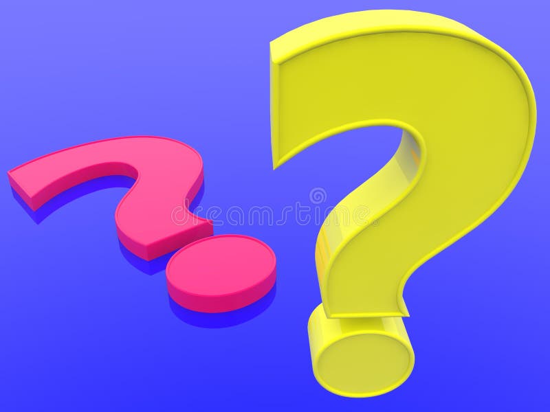 Concept of Two Question Marks on Blue Stock Illustration - Illustration ...