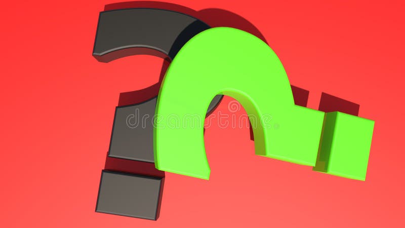 Concept of Two Question Marks on Red. Stock Illustration - Illustration ...