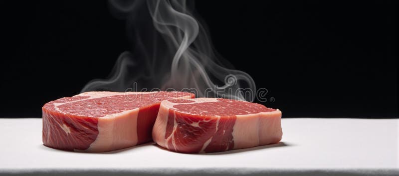 Two Sizzling Steaks Amidst Billowing White Steam Stock Illustration ... Two Sizzling Steaks Amidst Billowing White Steam Stock Illustration ...