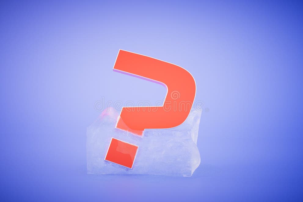 The Concept of an Unasked Question. Question Mark Frozen in an Ice Cube ...