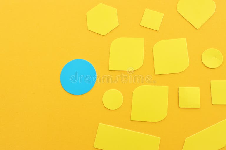 Concept of Unique Thinking. Paper Shapes of the Same Color Versus a ...
