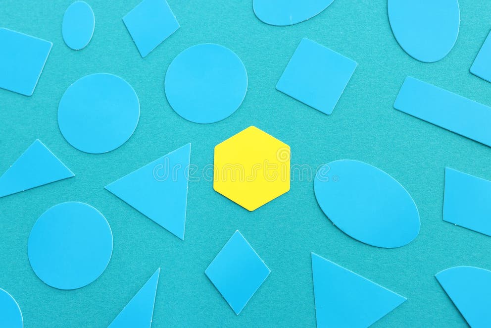 Concept of Unique Thinking. Paper Shapes of the Same Color Versus a ...