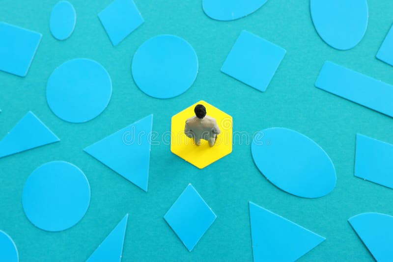 Concept of Unique Thinking. Paper Shapes of the Same Color Versus a ...