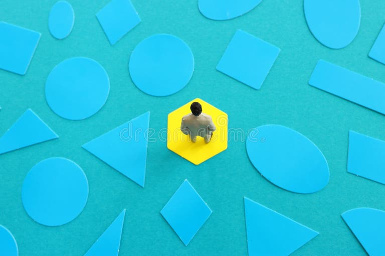 Concept of Unique Thinking. Paper Shapes of the Same Color Versus a ...