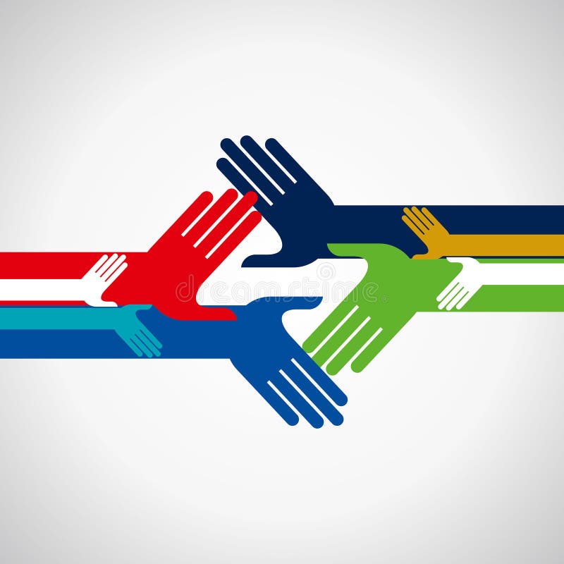 Unity hands stock vector. Illustration of contact, group - 37952844