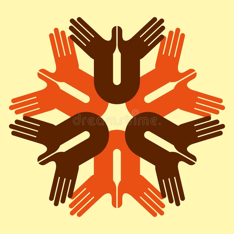 Concept of Unity with Hands Icon Stock Vector - Illustration of ...
