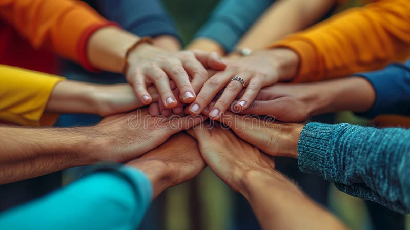 Concept of Unity Illustrated by People Hands Put Together Like a Team ...