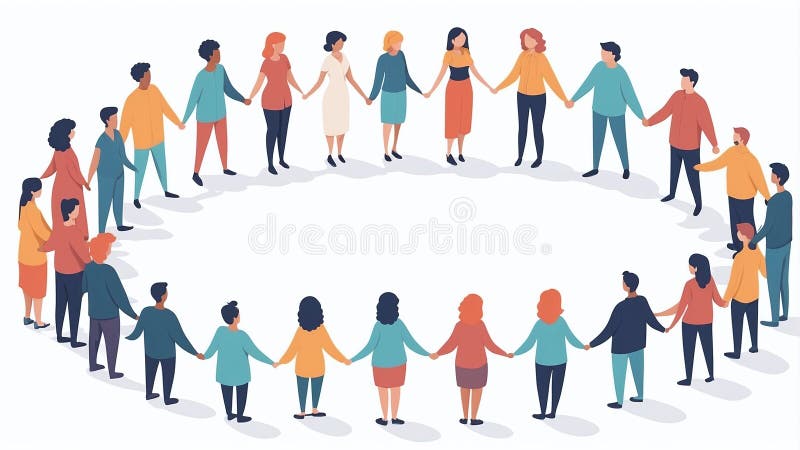 Concept of Unity Shown As Many Different People Holding Hands in a ...