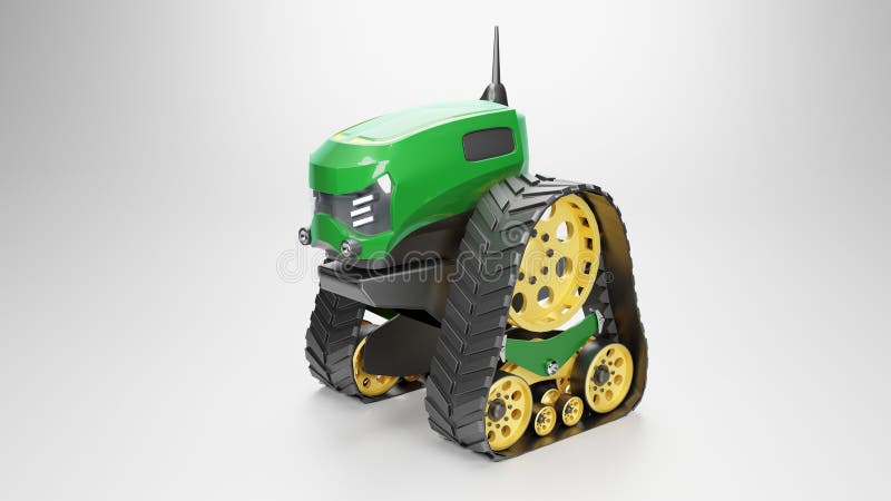 The Concept Unmanned Tractor. Stock Illustration - Illustration of ...