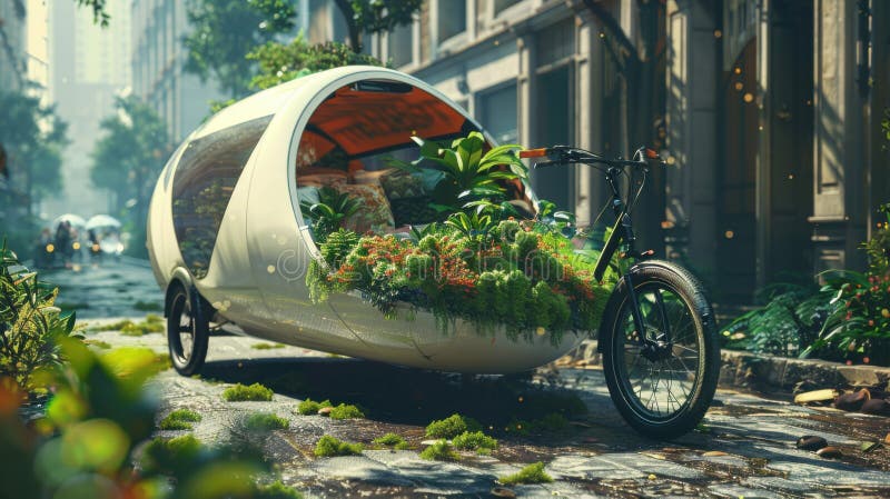 The Concept of Urban Ecological Transport on Wheels Stock Illustration ...