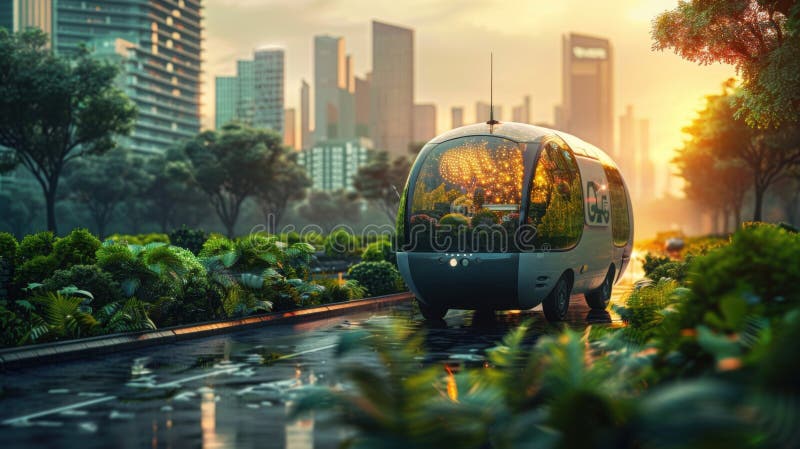 The Concept of Urban Ecological Transport on Wheels Stock Illustration ...