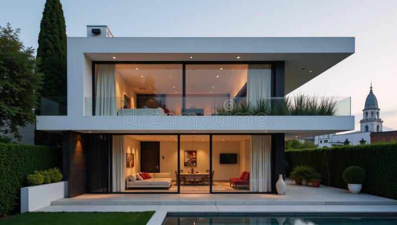 Urban Futureinspired Image Showcasing a Sleek Modern Residence with ...