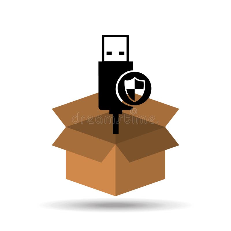 Concept USB Protection Security Data Icon Design Stock Illustration ...