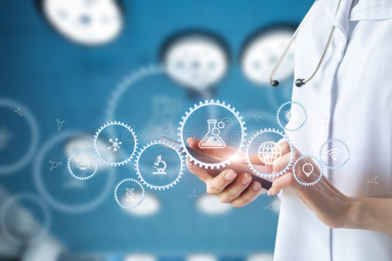 Concept the Use of Technology To Improve Medical Research Stock Illustration - Illustration of ...