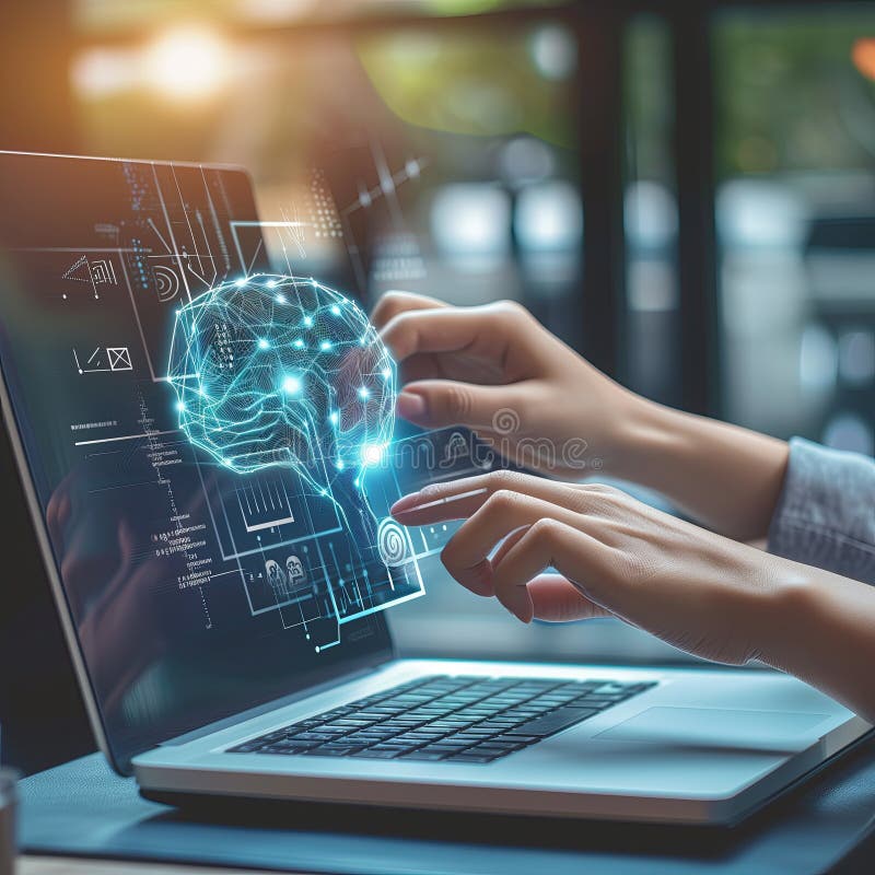 Concept of Using AI Artificial Intelligence Stock Illustration ...