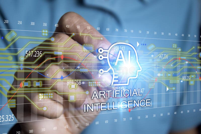 The Concept of Using AI for Processing and Analysis Stock Image - Image ...