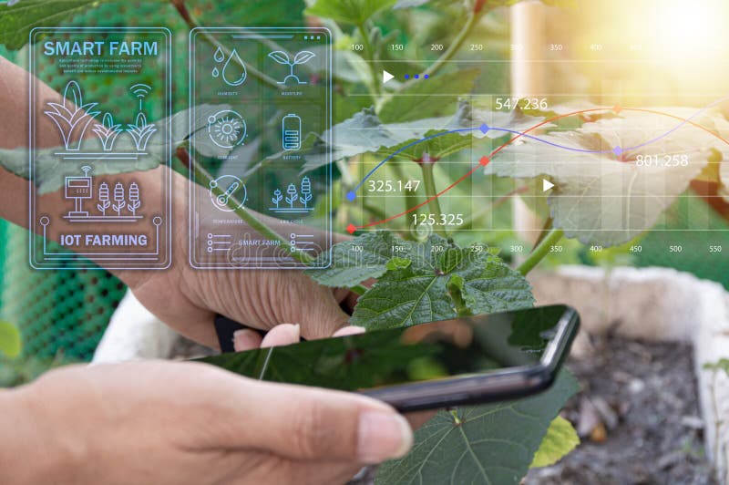 The Concept of Using AI and Smart Farming Stock Image - Image of ...