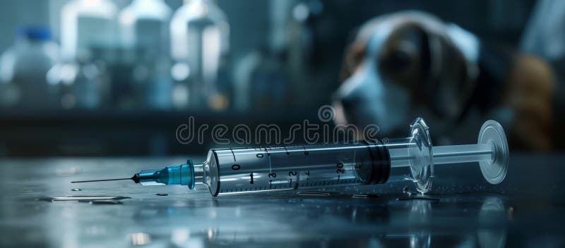 The Concept of Using Dogs for Various Scientific Tests. Close-up on the ...