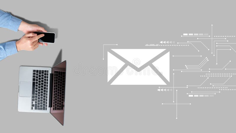 The Concept of Using Email and Messaging Stock Photo - Image of ...