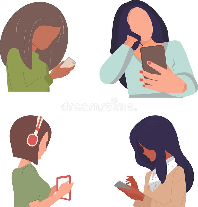 The Concept of Using a Mobile Phone or Graphics Tablet. People ...