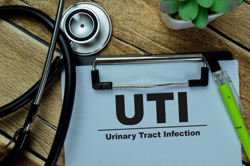 Concept of UTI - Urinary Tract Infection Write on Paperwork Isolated on ...