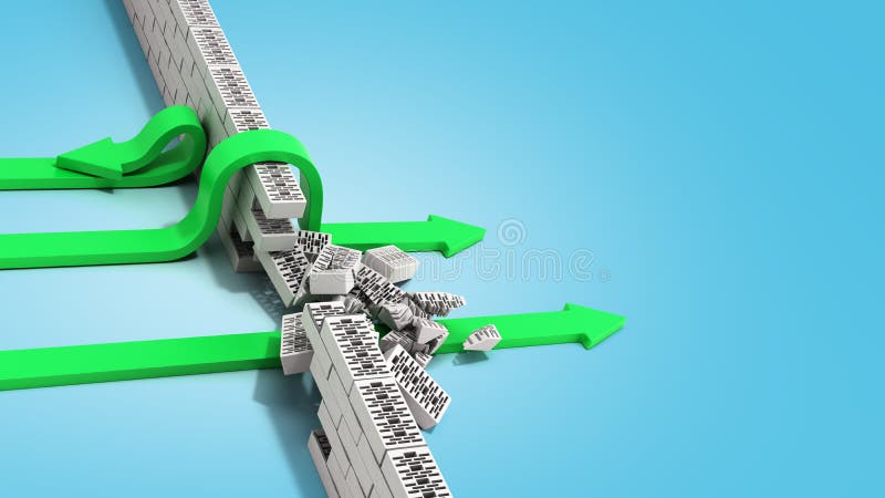 Concept of Various Solutions To Problems Green Arrows Break through the ...