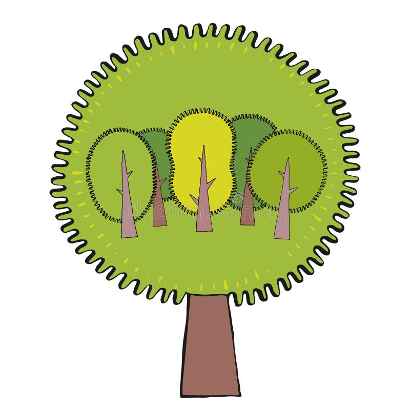 Ecological Concept with Trees. Green Eco Earth. Vector Illustration ...