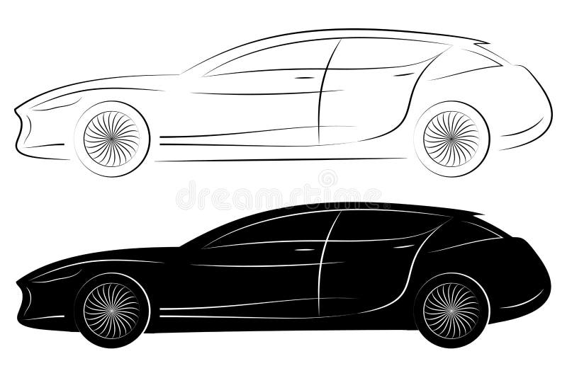 Concept Vehicle Silhouette. Vector Car Outlines Stock Vector ... Concept Vehicle Silhouette. Vector Car Outlines Stock Vector ...