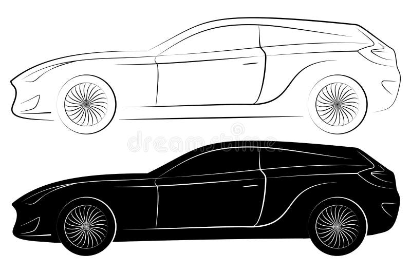 Concept Vehicle Silhouette. Vector Car Outlines Stock Vector ...