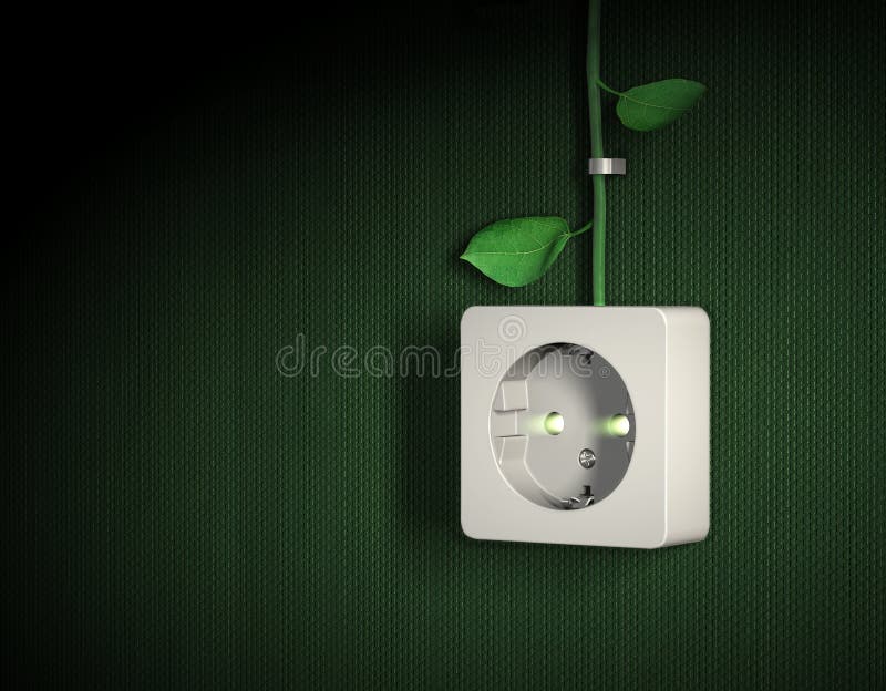 Concept Vert De Prise De Courant D'énergie Illustration Stock ...