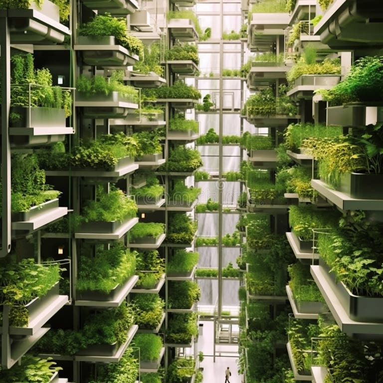 The Concept of Vertical Farming Explained. Generative AI Stock ...
