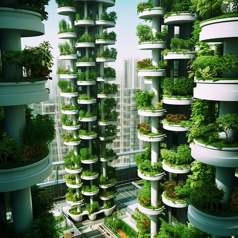 The Concept of Vertical Farming Explained. Generative AI Stock ...
