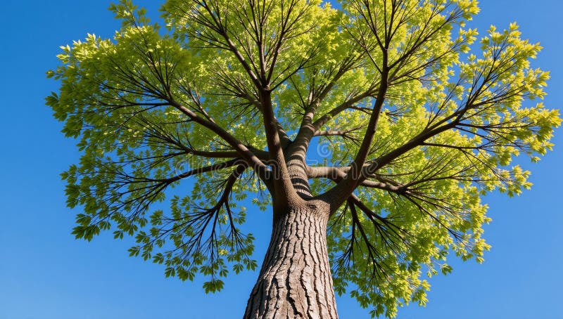 Vibrant Depiction of a Towering Tree with Expansive Root System and ...