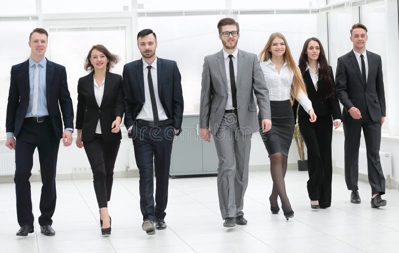 Bottom View. Business Team Walking Forward Stock Image - Image of ...