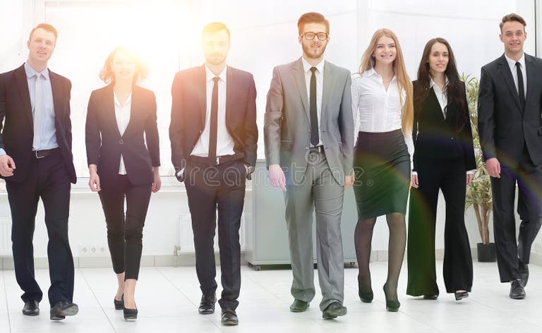Bottom View. Business Team Walking Forward Stock Image - Image of ...