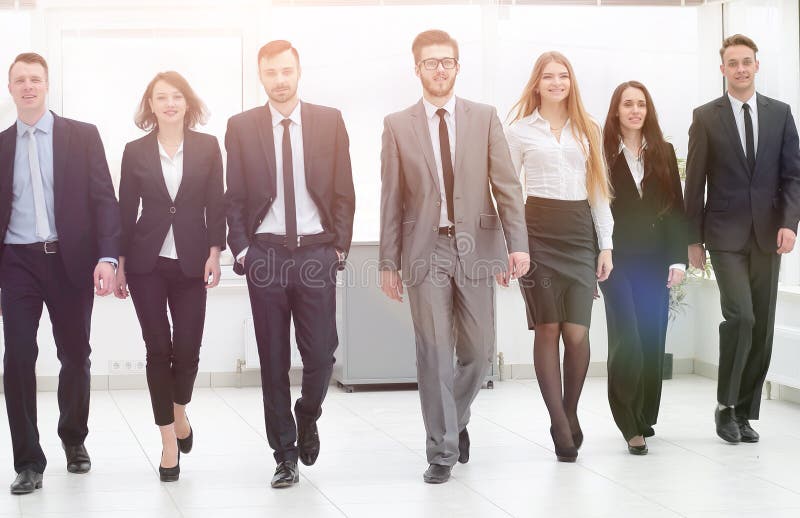 Bottom View. Business Team Walking Forward Stock Image - Image of ...