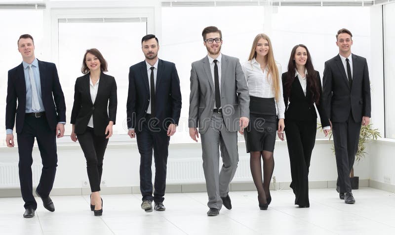 Bottom View. Business Team Walking Forward Stock Photo - Image of ...