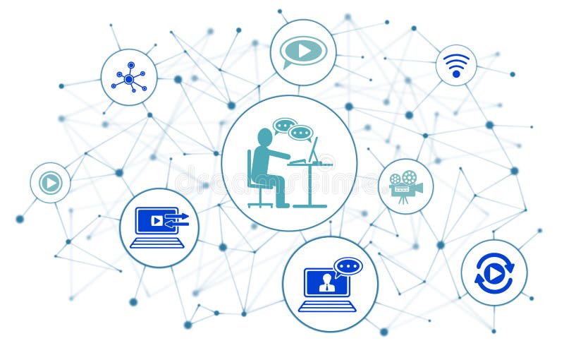 Concept of Video Conference Stock Illustration - Illustration of call ...