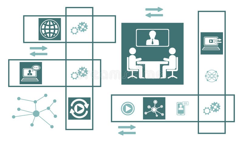 Concept of Video Conference Stock Illustration - Illustration of work ...