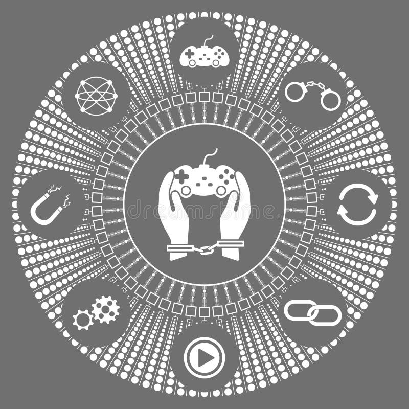 Concept of Video Game Addiction Stock Illustration - Illustration of ...