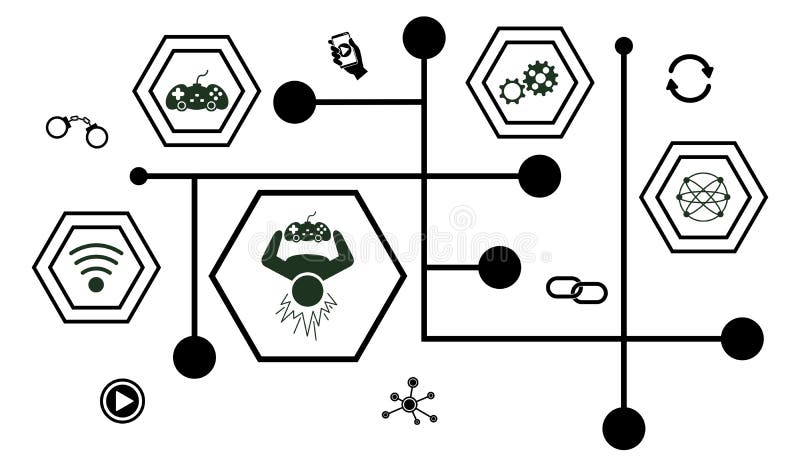 Concept of Video Game Addiction Stock Illustration - Illustration of ...