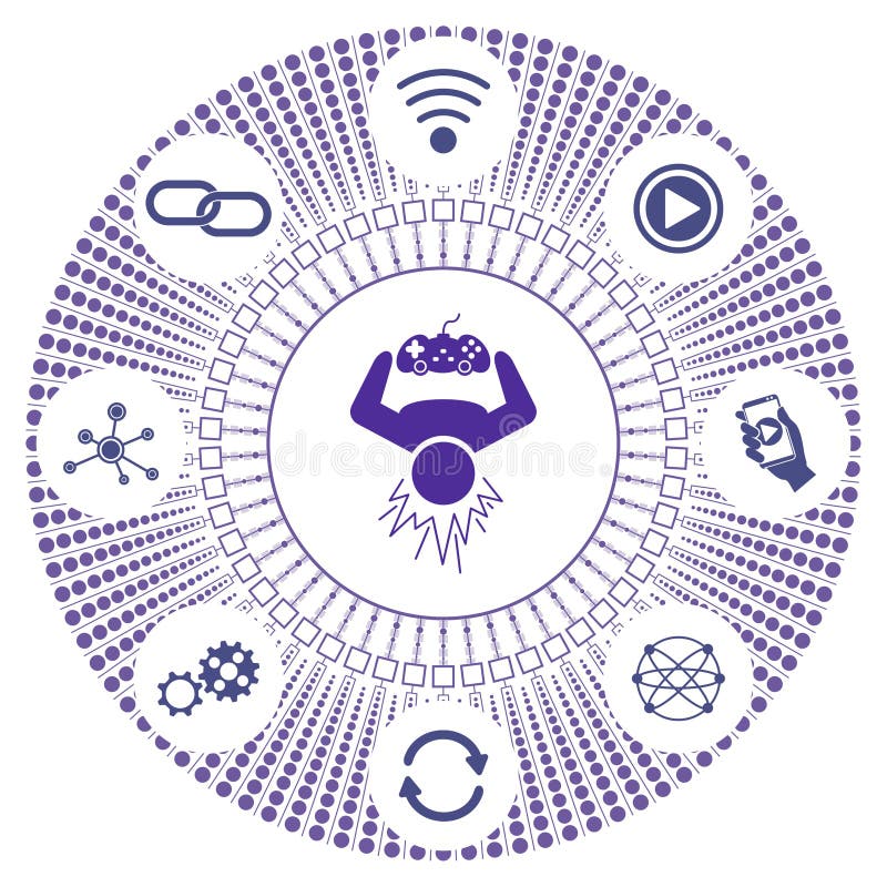 Concept of Video Game Addiction Stock Illustration - Illustration of ...