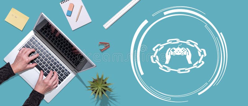 Concept of Video Game Addiction Stock Image - Image of gaming, console ...