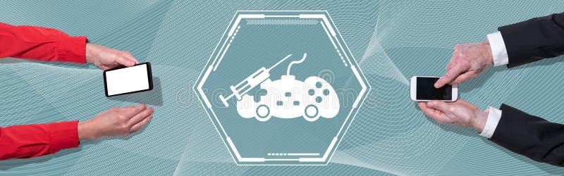 Concept of Video Game Addiction Stock Illustration - Illustration of ...